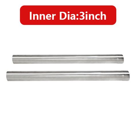DIY 304 Stainless Steel 3Straight Pipe 2pcs 45 Inch Length Mandrel
