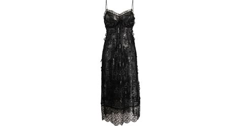 Simone Rocha Semi Sheer Sequin Embellished Slip Dress In Black Lyst