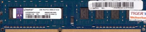 Kingston ACR256X64D3U13C9G PC3-10600 2GB DDR3 1333MHz 9995402-059 A00G