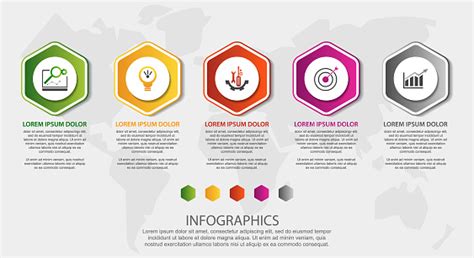 벡터 인포 그래픽 3d 템플릿 다각형 다섯 레이블 다이어그램 그래프 프리젠 테이션에 대한 둥근 모서리 5가지 옵션이 있는 비즈니스 컨셉 콘텐츠 순서도 단계 타임라인 워크