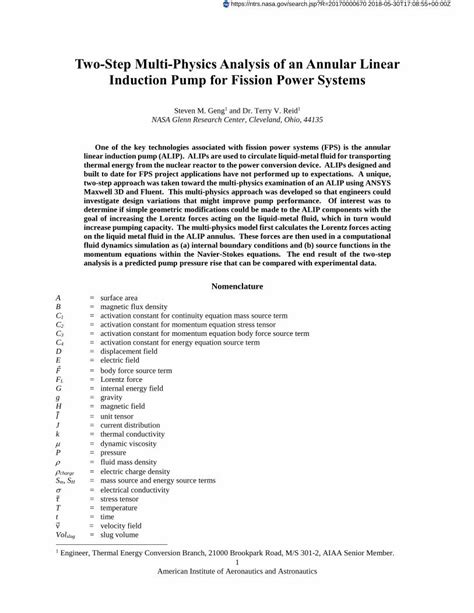 Pdf Two Step Multi Physics Analysis Of An Annular Linear · Two Step Multi Physics Analysis