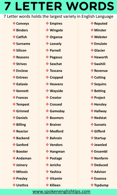 7 Letter Words List Of 500 Common Seven Letter Words In English May