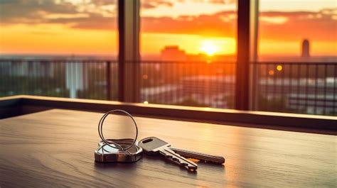 Premium Ai Image Keys On The Table In New Apartment Or Hotel Room
