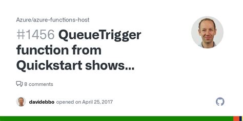 QueueTrigger Function From Quickstart Shows Indexing Method Error