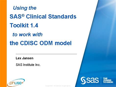 Using The Sas Clinical Standards Toolkit