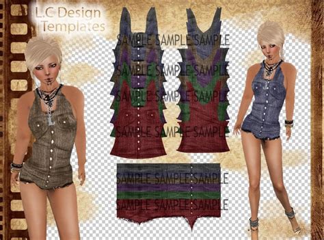 Second Life Marketplace Lctemplates Tga Shortijeansoverall