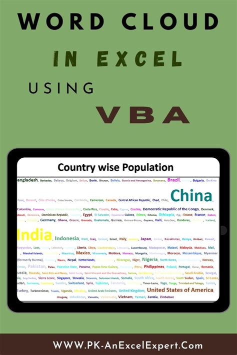 Word Cloud In Excel Using Vba Word Cloud Excel Microsoft Excel