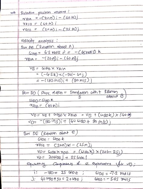 the instant shown bar ab has an angular velocity of 4 5 rad s and an
