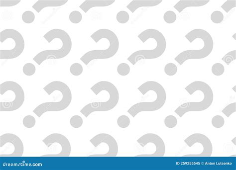 Gray Question Marks On A White Background Seamless Pattern Stock