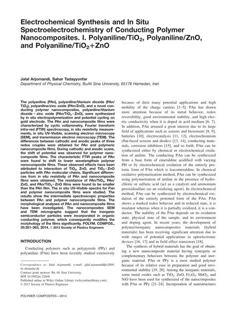 Pdf Electrochemical Synthesis And In Situ Spectroelectrochemistry Of