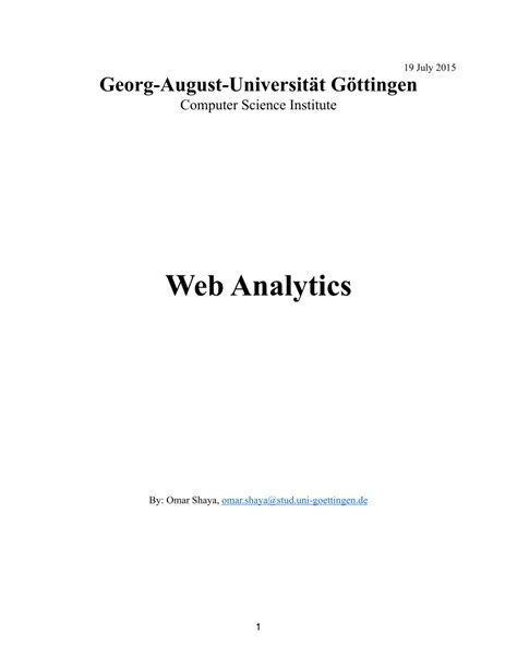 (PDF) Web Analytics