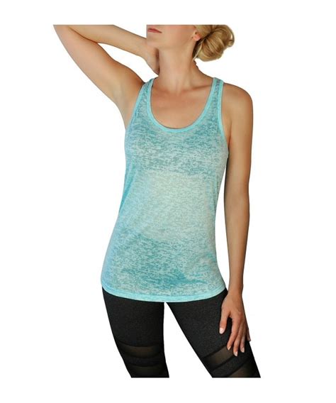 Tops Soft Burnout Racerback Tank Top Sheer Dryfit Workout Shirt For