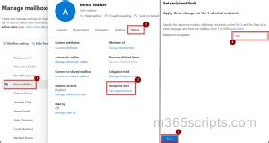 Define Custom Recipient Limits For Exchange Online Mailboxes