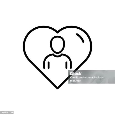 마음 아이콘 사람들에 대한 연민 또는 공감 보살핌 인간 흰색 배경에 가는 선 기호 편집 가능한 획 벡터 그림 가족에 대한 스톡