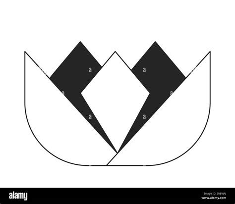 Exotic Flower Flat Monochrome Isolated Vector Object Stock Vector Image