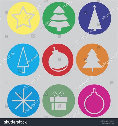 Set Christmas Icon Black Vector Stock Vector Royalty Free 2219595699