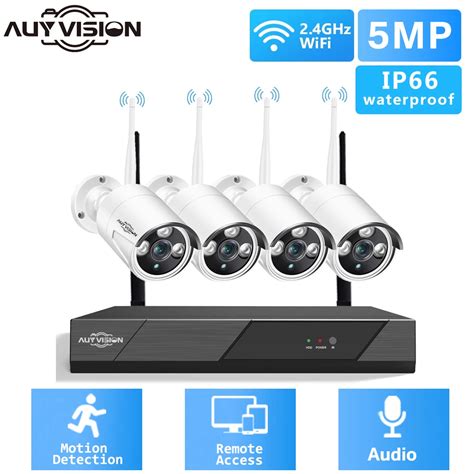 4CH NVR 5MP Wireless CCTV System Outdoor P2P Wifi IP Security 2MP 1080P
