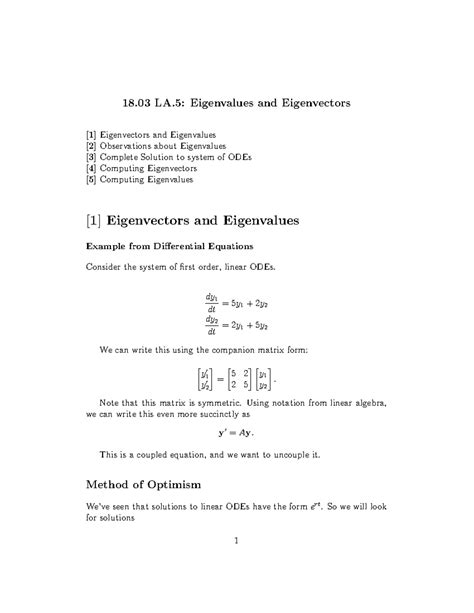 vector differential equations 18 la eigenvalues and eigenvectors [1