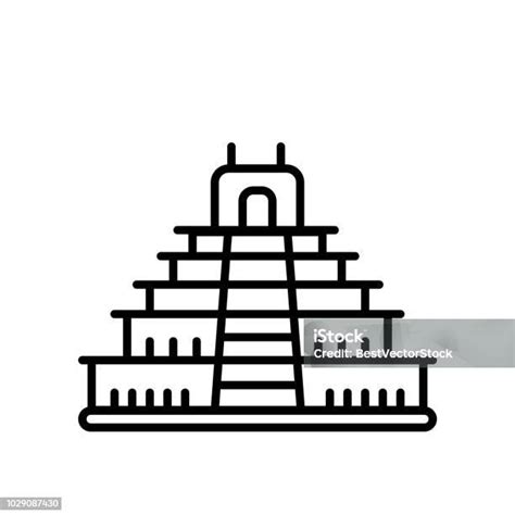 特奧蒂瓦坎圖示向量在白色背景特奧蒂瓦坎符號線條或線性符號元素設計中被隔離的輪廓樣式向量圖形及更多圖示圖片 圖示 塔 夏天 Istock