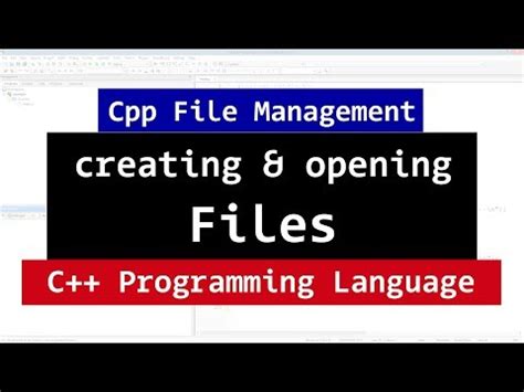 Learn C File Handling Creating And Opening Fstream Ifstream