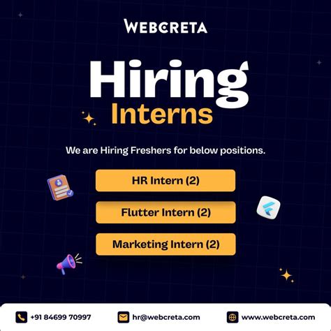 Applynow Webcretacareers Hrinternship Flutterinternship Marketinginternship