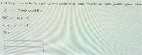 Find The Position Vector For A Particle With Chegg