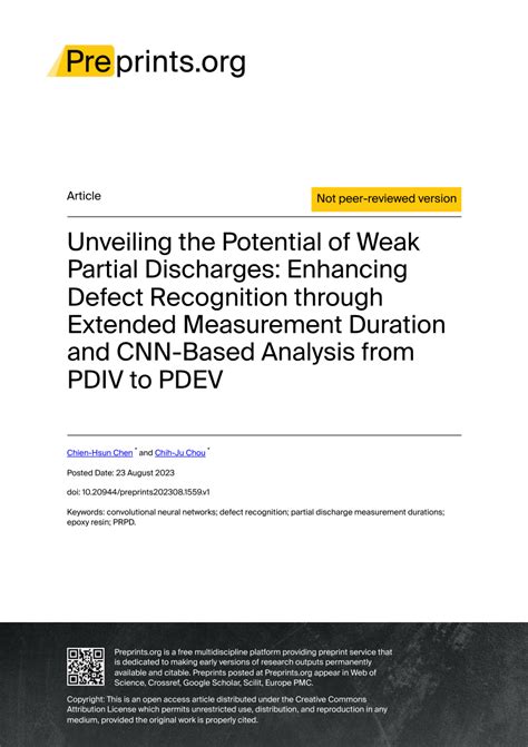 Pdf Unveiling The Potential Of Weak Partial Discharges Enhancing