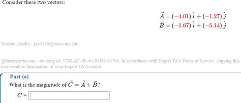 Solved Consider These Two Vectors Chegg Com