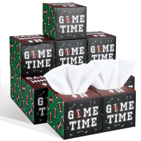 Fourluoo 12 Pack Football Mmf7 Facial Tissues Cube Boxes Rugby Travel