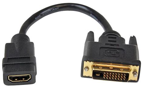 Hdmi Female To Dvi D Male Lead 02m Black Startech Cpc