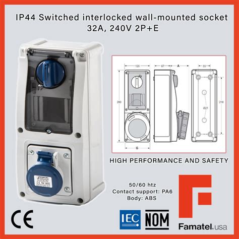 Ip44 Interlocked Wall Mounted Socket High Performance And Safety