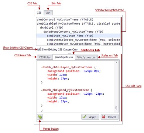 Spritecss Tabs Aspnet Theme Builder Devexpress Documentation