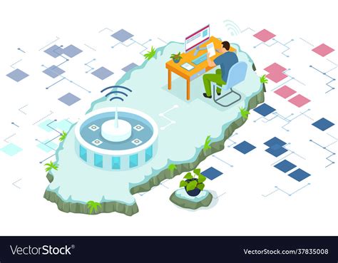 Coworking Team Users Connected Cloud Royalty Free Vector