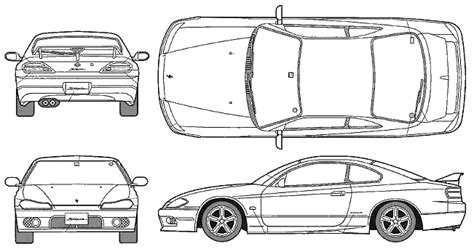 Nissan Sylvia S15 Coupe Blueprints Free Outlines