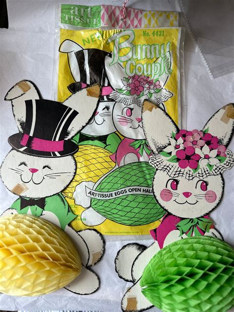 Vintage Honeycomb Easter Bunny Beistle Etsy