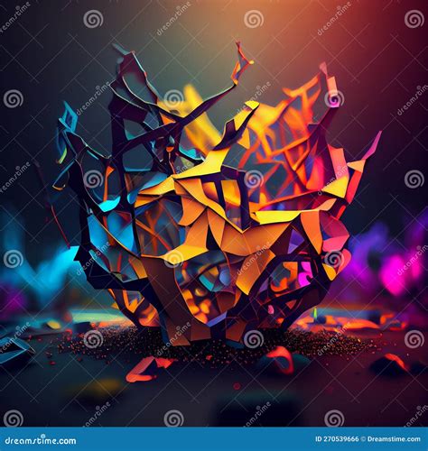 abstract plexus colorful background generative ai stock illustration