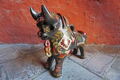Toro Pucará Vintage Toro Peruano Viejo Torito de Pucará Etsy España