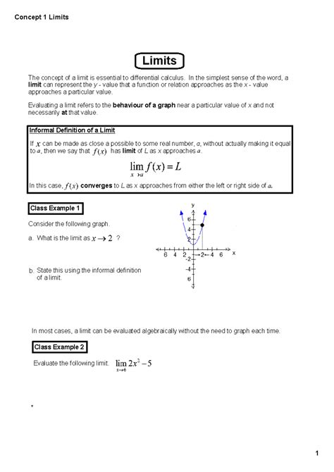 Concept Limits Revised With Trig Limits Studocu