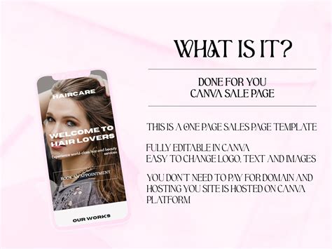 Acuity Scheduling Canva Template Canva Template Single Page Canva Website Hairdresser