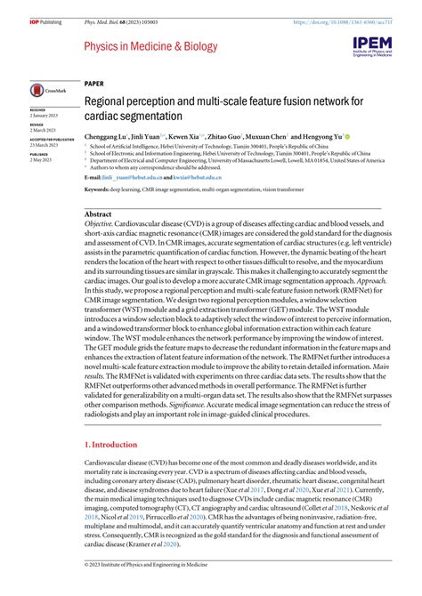 Regional Perception And Multi Scale Feature Fusion Network For Cardiac Segmentation