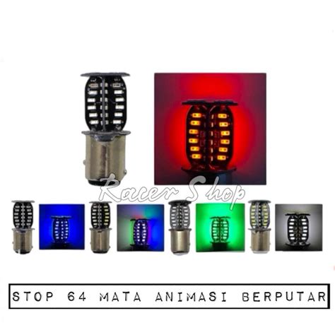 Jual Bohlam Lampu Stop Rem 64 LED Putar Universal Motor Mobil 12Volt