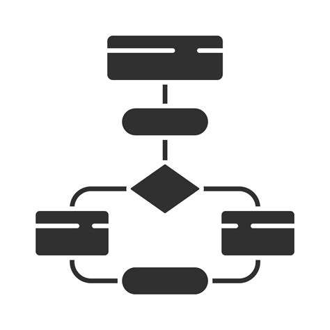 Flow Diagram Glyph Icon Flowchart Elements Structure And Interaction
