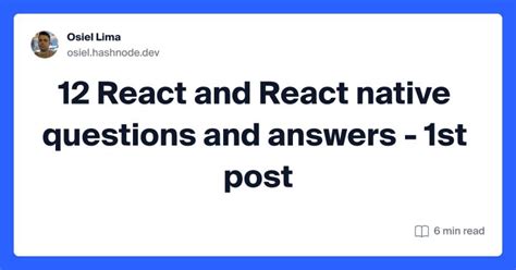 Ozkar Garcell On Linkedin React And React Native Questions And Answers