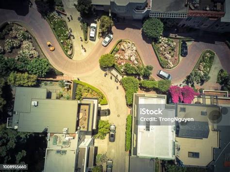 빈티지 평면도 가파른 언덕 및 예리한 곡선 단방향도 롬 바드 스트리트 샌 프란 시스 코로 거리에 대한 스톡 사진 및 기타 이미지 거리 곡선 곧은 Istock