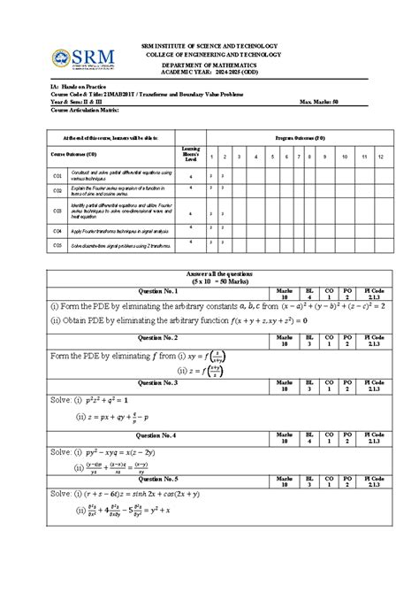 Hands On Practice Non Cse Srm Institute Of Science And Technology College Of Engineering And