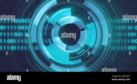 Animation Of Loading Circles Binary Codes And Connected Dots Over