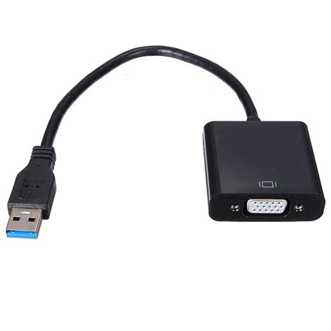 P USB To VGA Display External Video Graphics Adapter Cable For Win Black In HDMI