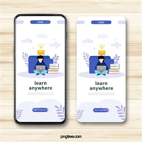 Blue Online Classroom Self Learning Mobile Phone Interface Template