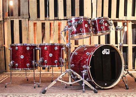 Dw Collectors Maple Ssc Ruby Glass Drum Set 2210121416 Reverb