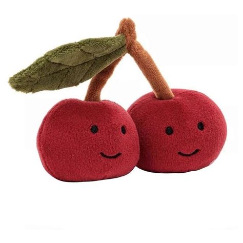 Fabulous Fruit Cherry Soft Plush Food Toy Cute Fun Stuffed Cherries